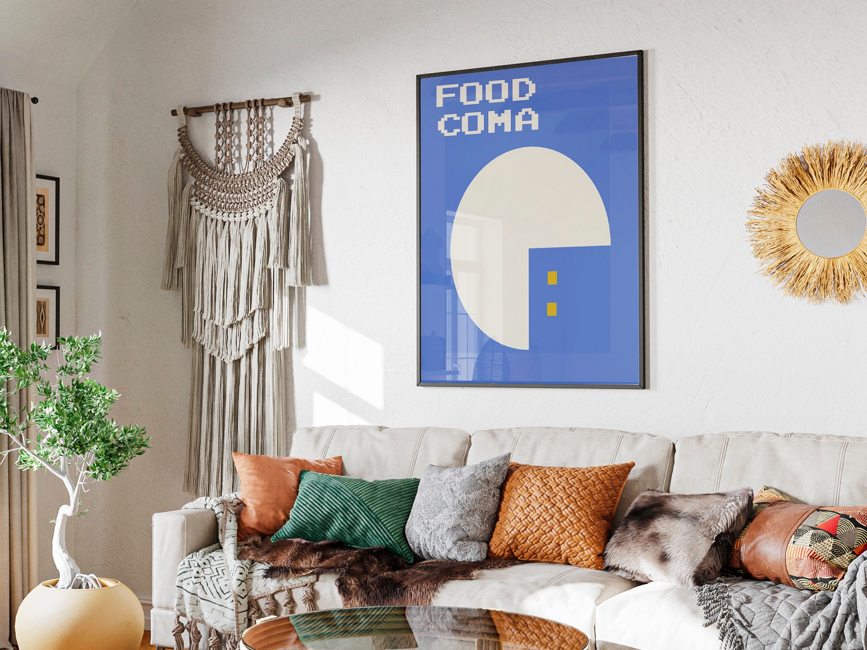 Food Coma Vintage Pop Art, Digital Downloadable Prints for Home Decor ...