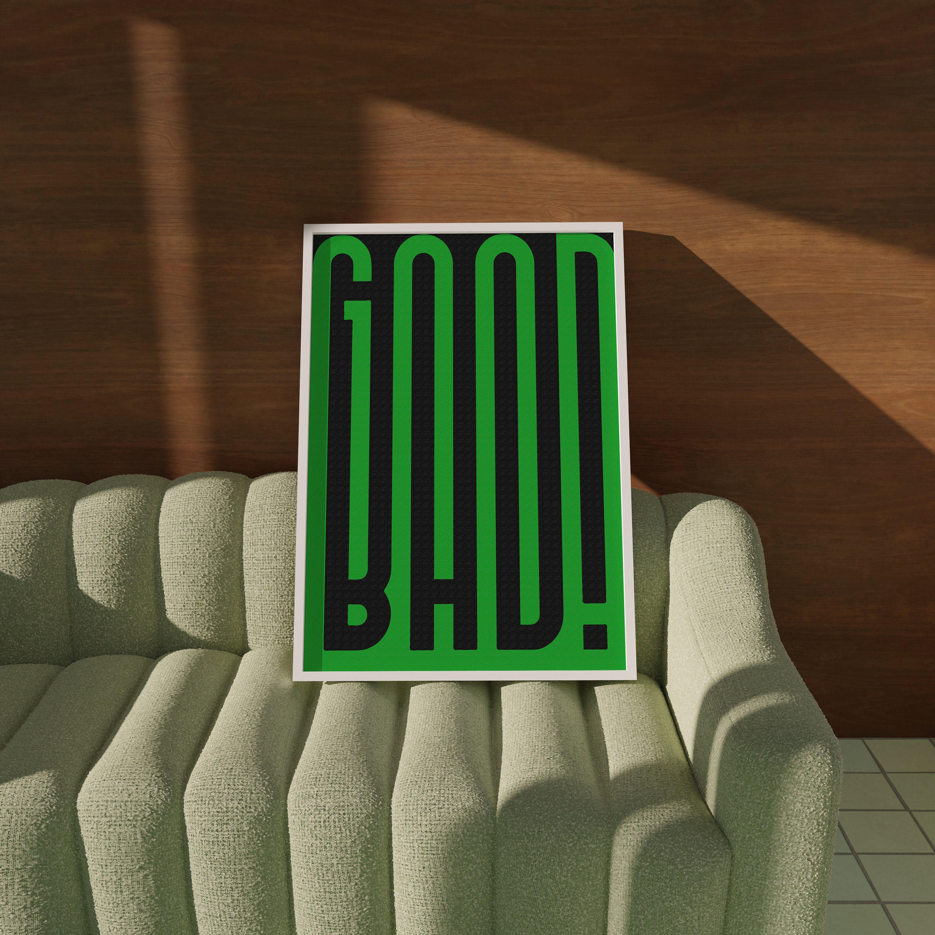 Green Maximist Good and Bad Trendy Quote Art, Green Neon Print, Modern ...