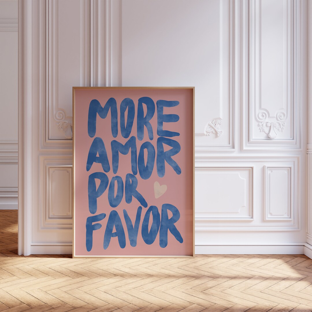 Pinky Rose More Amor Por Favor Wall Art Sunshine in Brush Printing ...