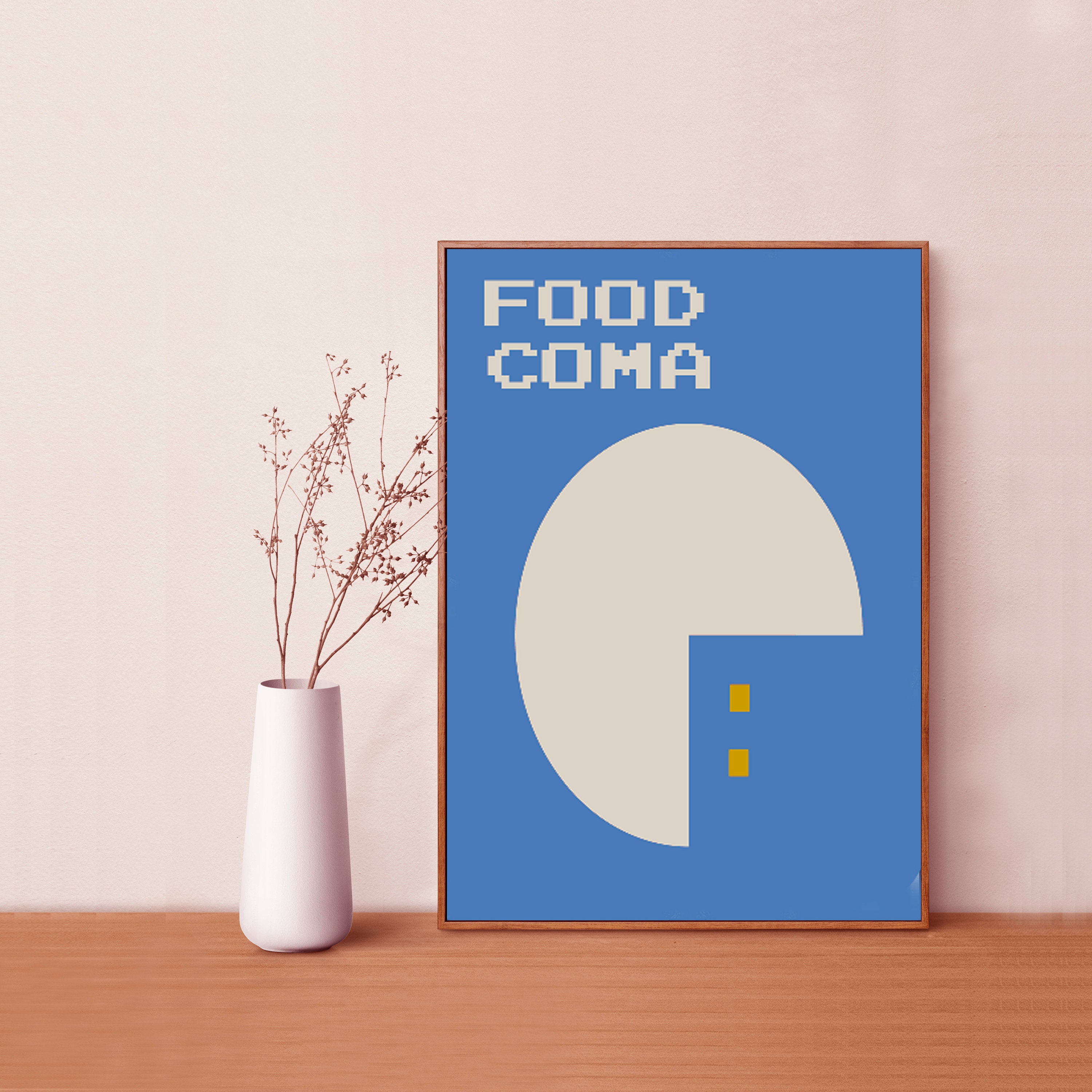 Food Coma Vintage Pop Art, Digital Downloadable Prints for Home Decor ...