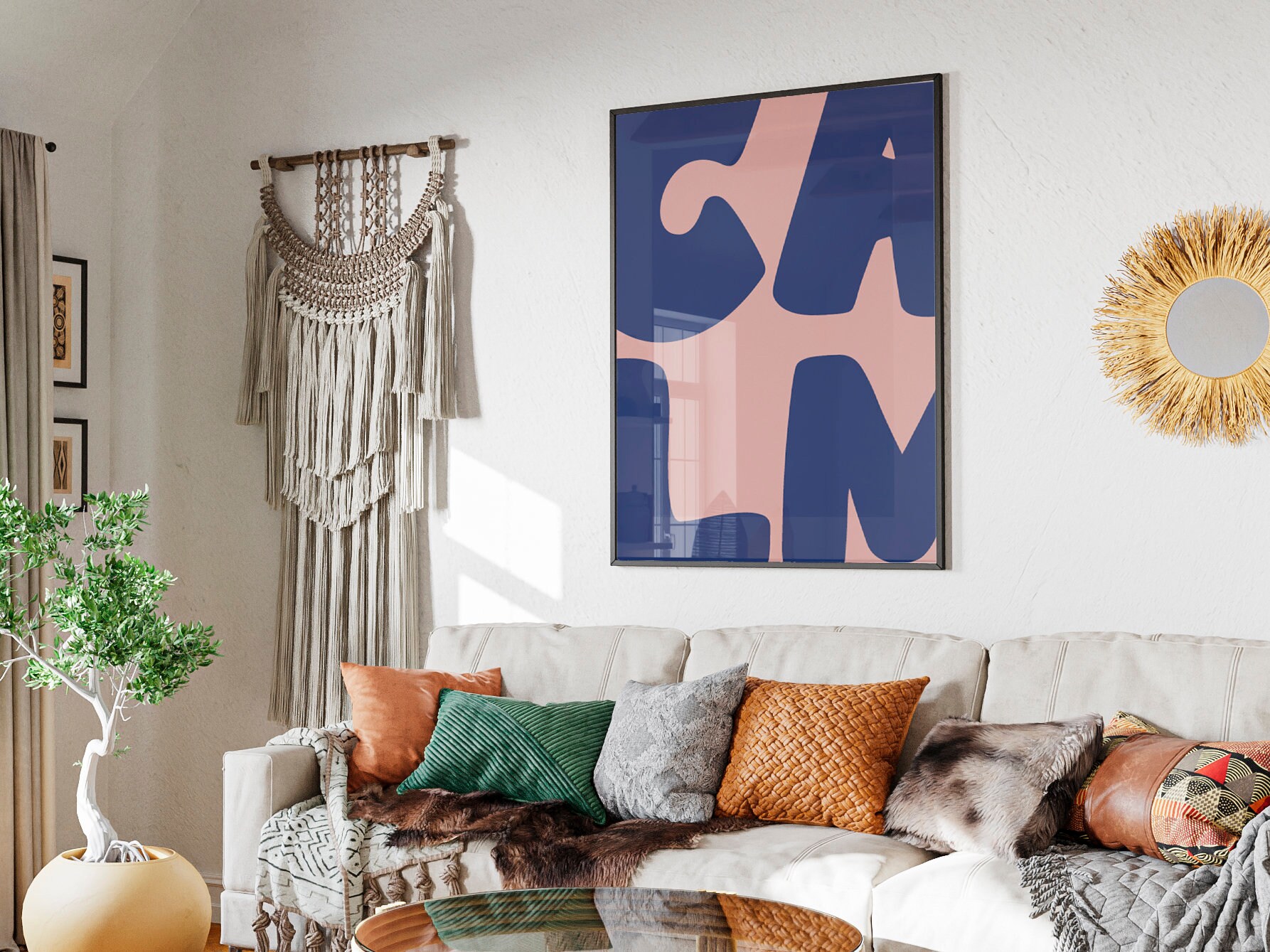 Calm Minimalist Wall Poster, Digital Downloadable Prints for Home Decor ...