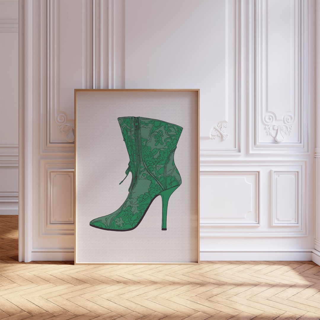Greenly Cow Girl Print, Vintage Boots Wall Art, Western Printable ...