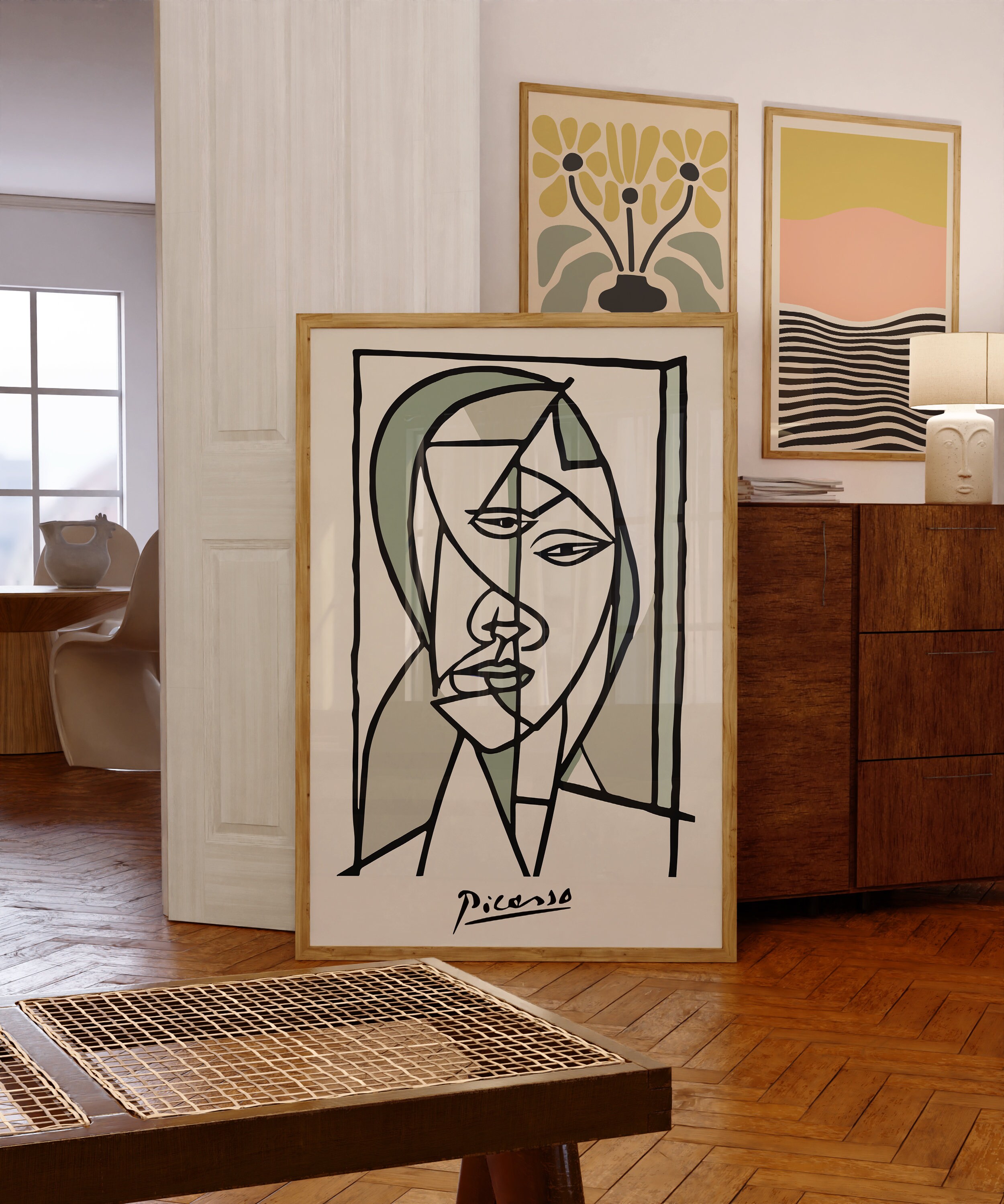 Picasso Abstract Portrait Poster Boho Vibes, Printable Wall Art, Pablo ...