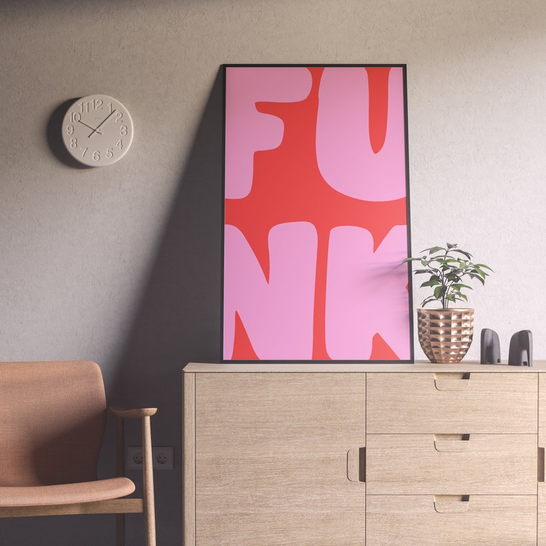Funk Minimalist Wall Poster, Digital Downloadable Prints for Home Decor ...