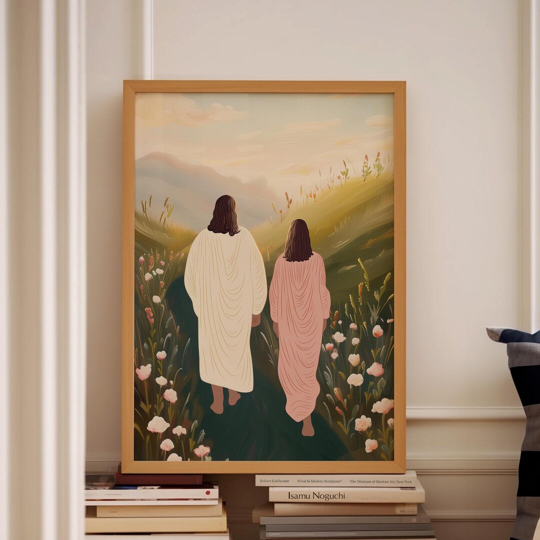 Jesus Walking With Mary Magdalene, Jesus Christ Print, Bible Art ...