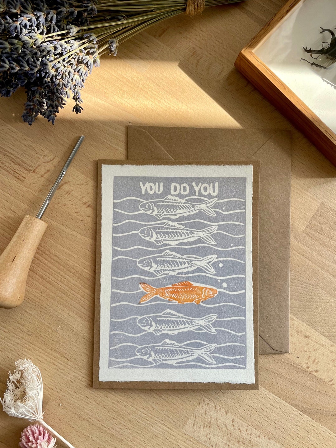 Linocut Greeting Card You Do You cute Card Linocut Card - Etsy