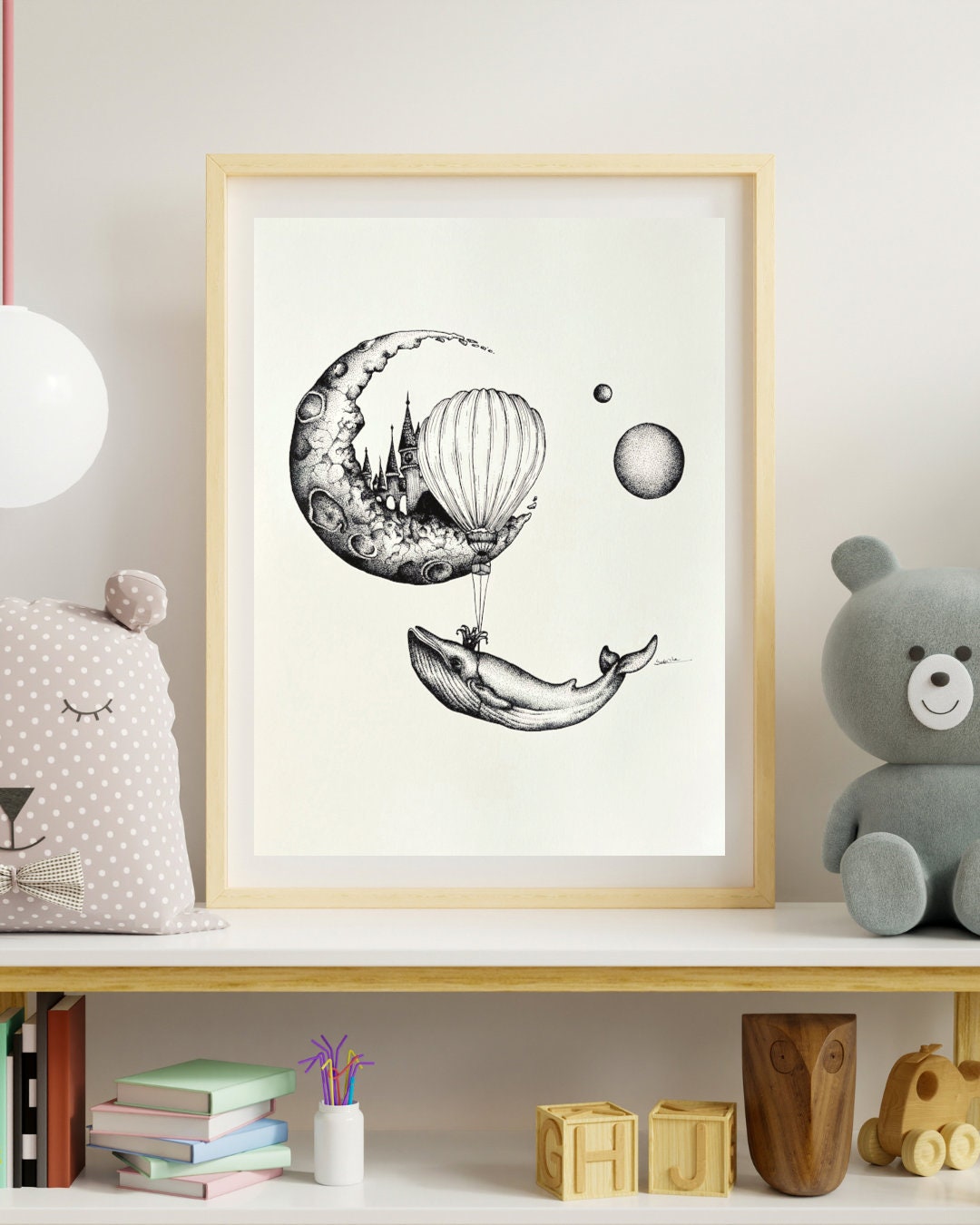 Graphics Poster Whale WILHELM - | Cute Whale | Princess | Illustration ...