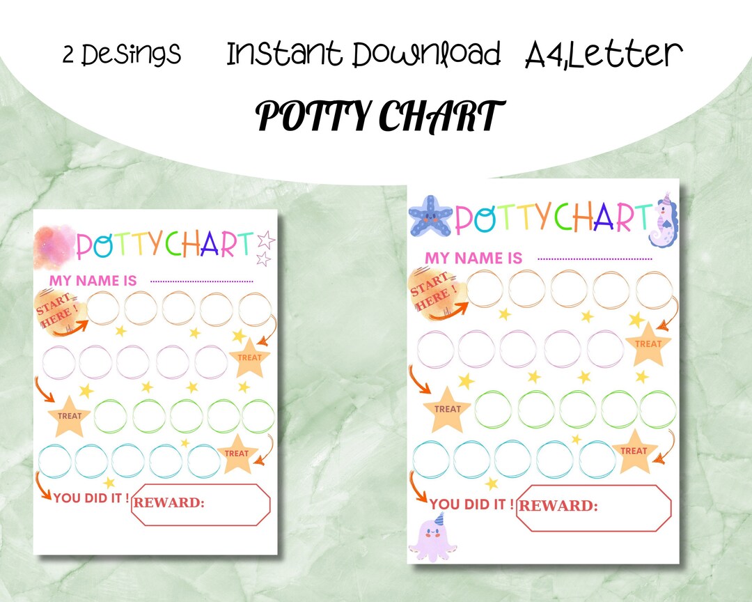 Kids Potty Chart | Potty Train | Sticker Chart | Toilet Train ...