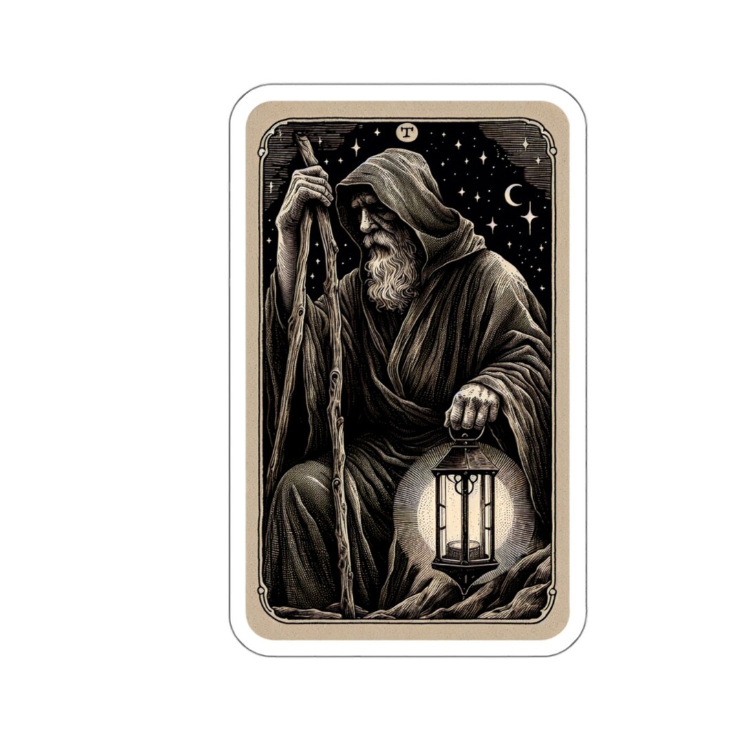 The Hermit Tarot Sticker Vintage Design Sticker Unique Tarot Spiritual ...