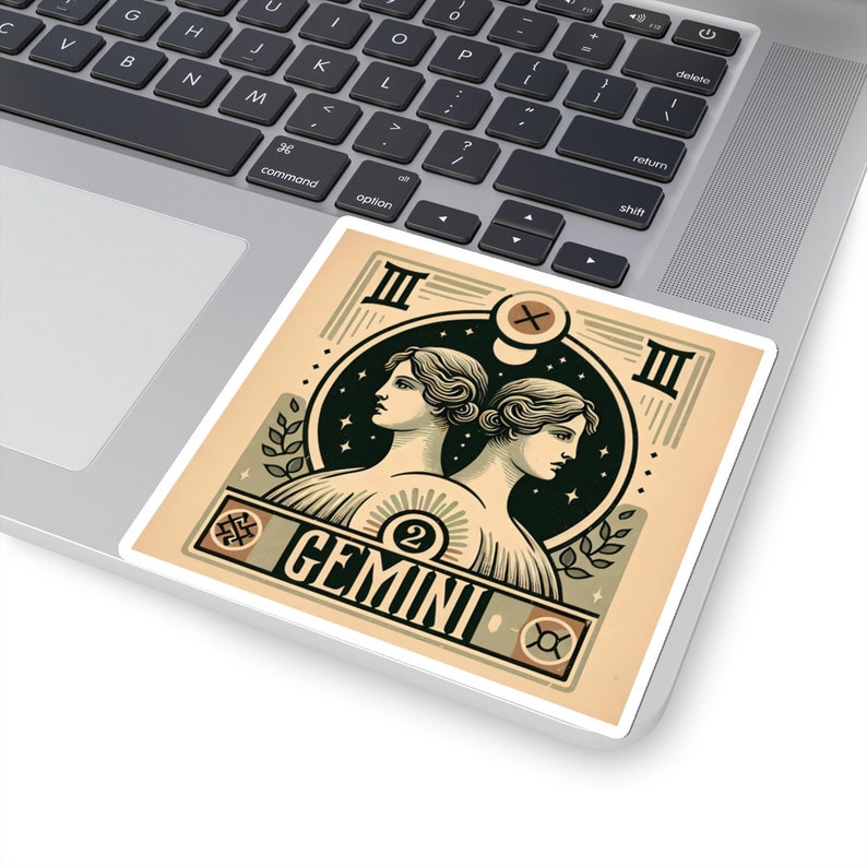 Gemini Zodiac Sign Sticker Celestial Sticker Cute Retro Vintage Gemini ...