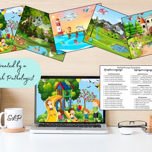 10 Speech Therapy Picture Scene Printouts, Speech Materials, Therapy ...