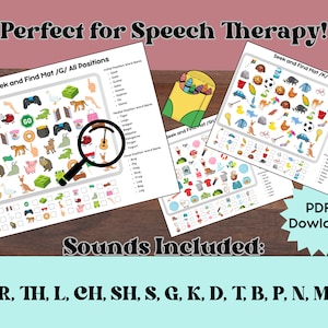 96 Articulation Speech Therapy Activity Bundle, Visual Cue Cards, Seek ...
