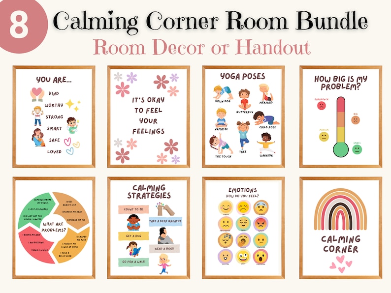 8 Calming Corner Room Decor Bundle, Speech Therapy, Speech Materials ...