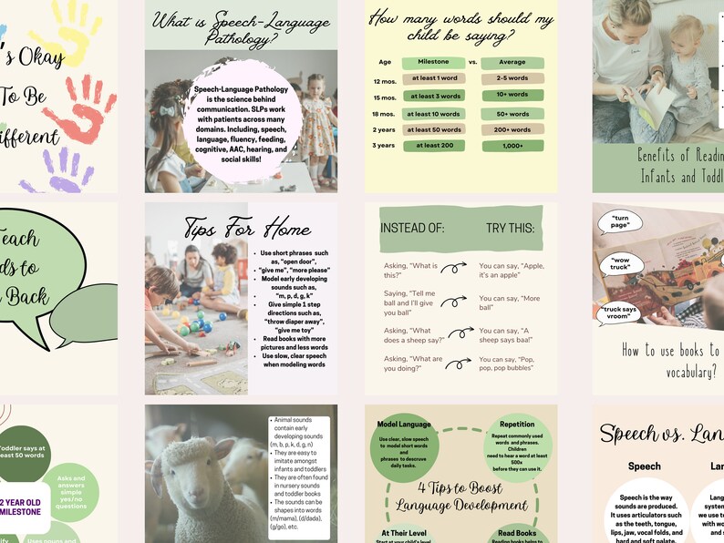 SLP Instagram Feed and Story Templates, Speech Therapy Instagram ...
