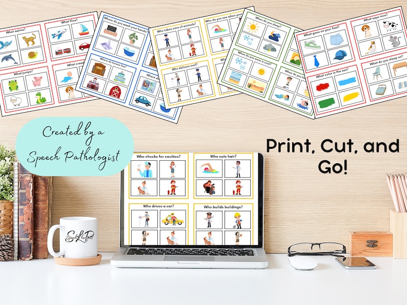 WH Question Cards Printables, Multiple Choice, Speech Therapy, ABA ...