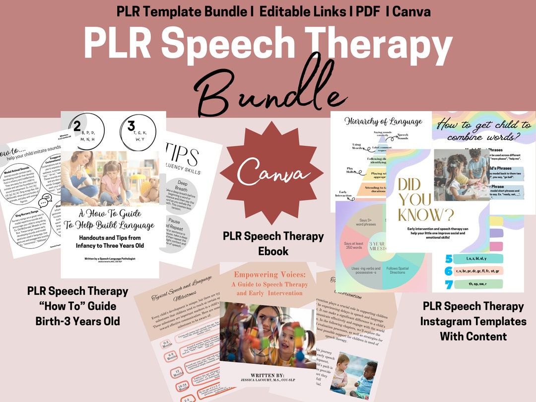 PLR Speech Therapy Bundle, Speech Therapy Materials, Instagram Template ...