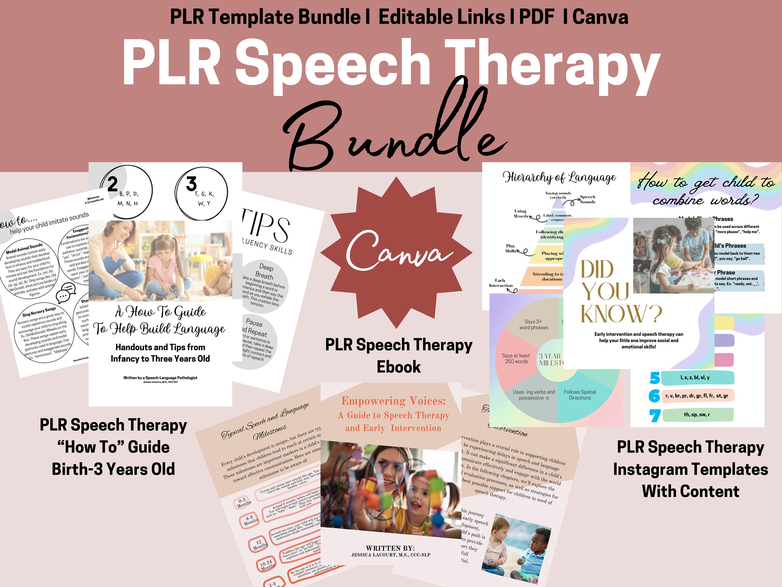 PLR Speech Therapy Bundle, Speech Therapy Materials, Instagram Template ...