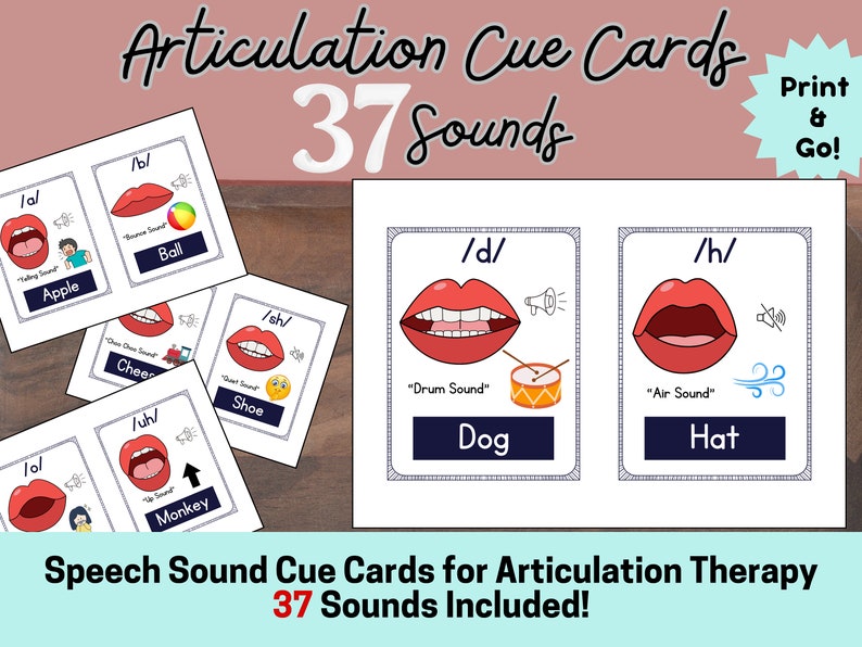 37 Articulation Cue Cards, Speech Sound Flashcards, Speech Therapy ...