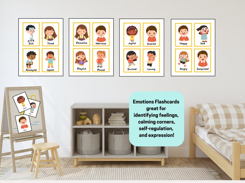 32 Kids Yoga and Emotions Flashcard Bundle, Calming Corner, Kids ...