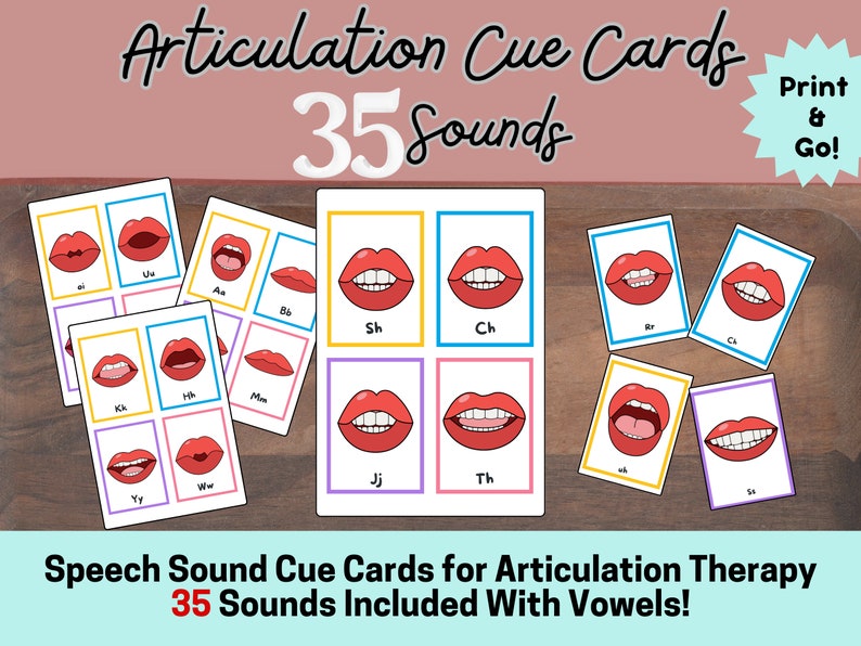 Articulation Cue Cards Speech Sound Visuals Mouth Shapes Bundle