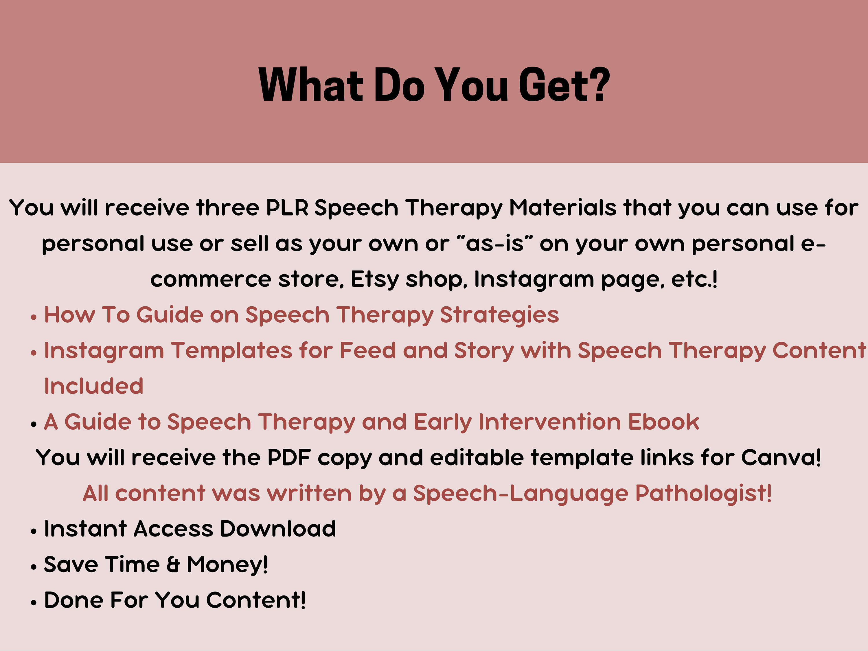 PLR Speech Therapy Bundle, Speech Therapy Materials, Instagram Template ...