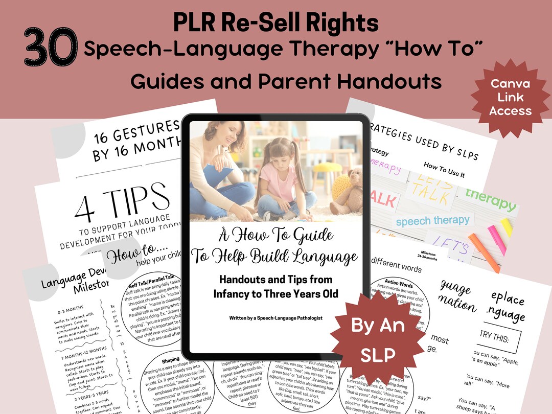 30 PLR Speech Therapy Parent Handouts, Speech Prints, Parent Handouts ...