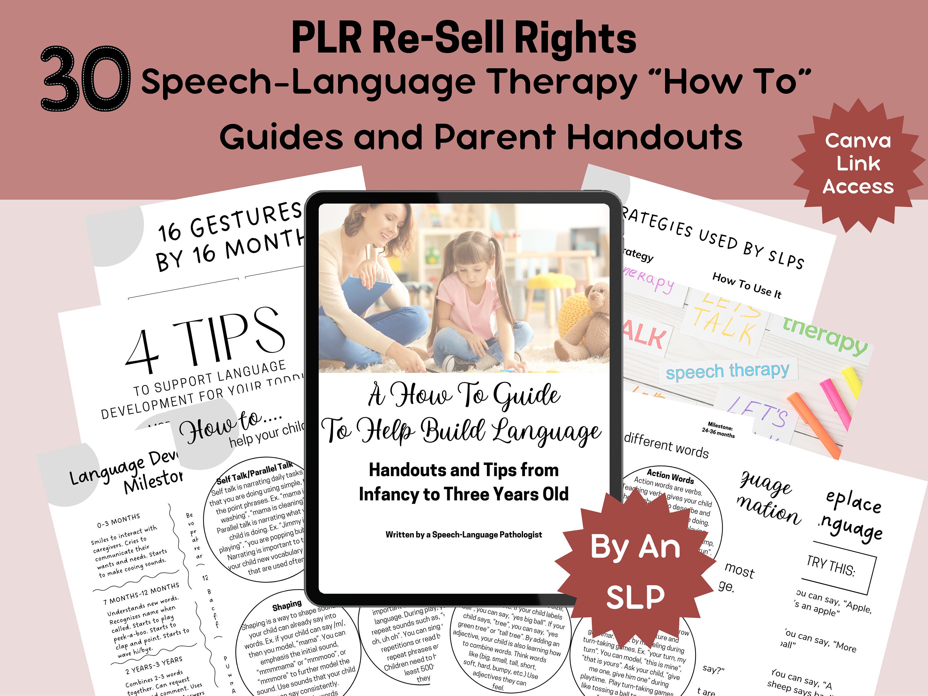 30 PLR Speech Therapy Parent Handouts, Speech Prints, Parent Handouts ...
