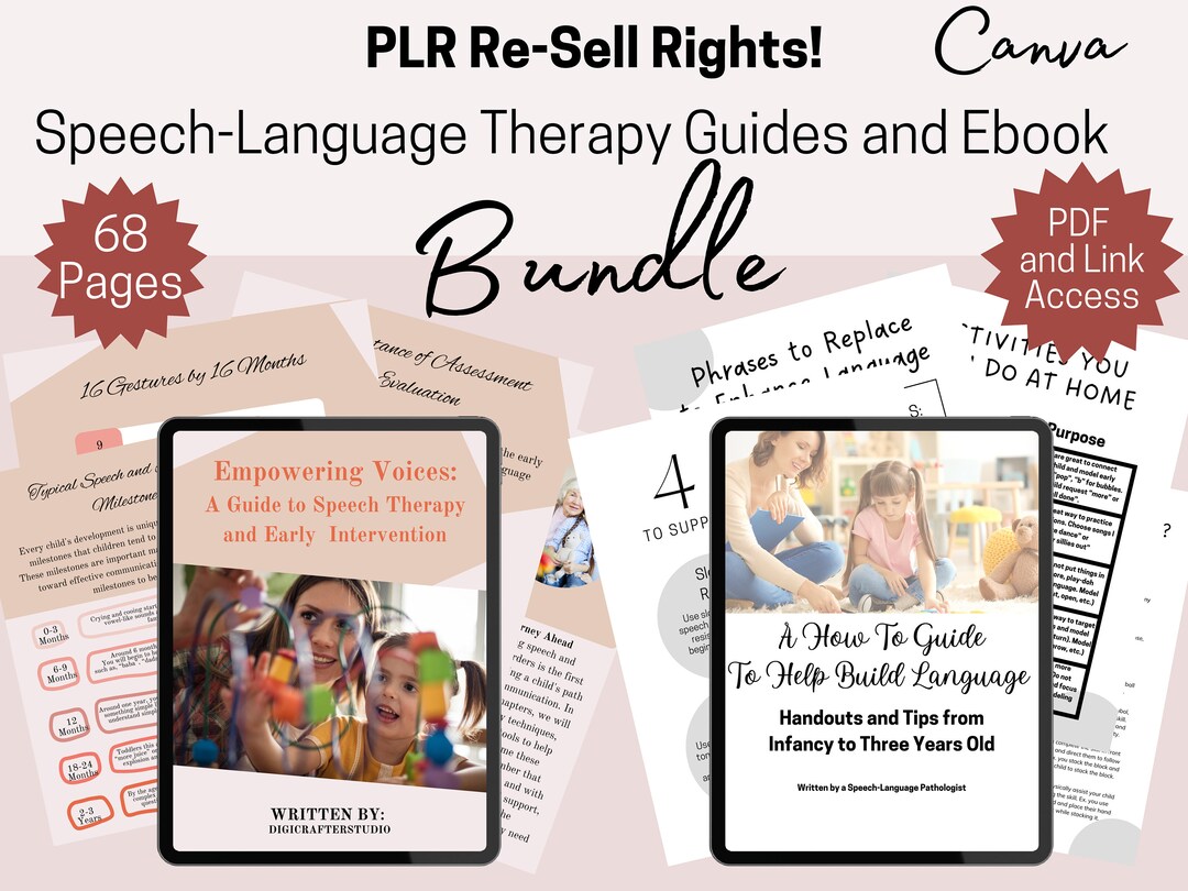 68 PLR Speech Therapy Bundle Pages, Speech Therapy Ebook Template, How ...