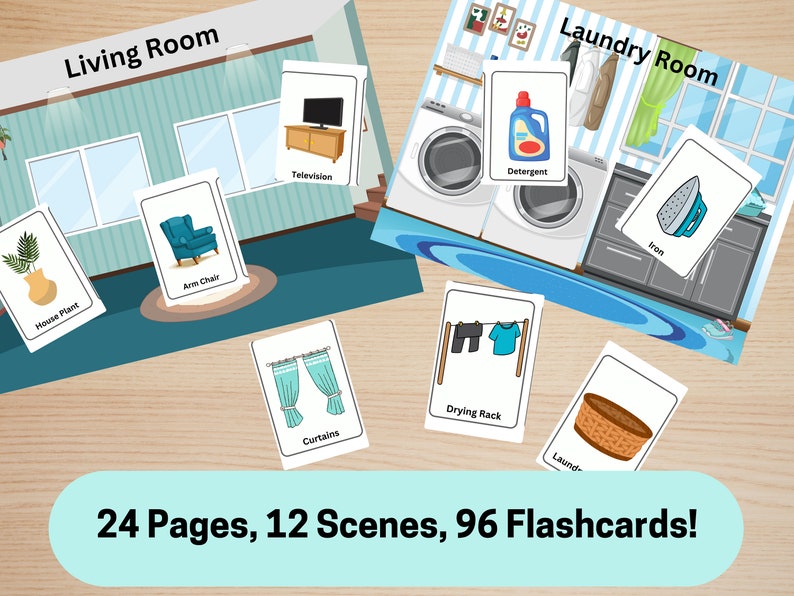 96 Category Matching Flashcard Picture Scene Bundle, Speech Therapy ...