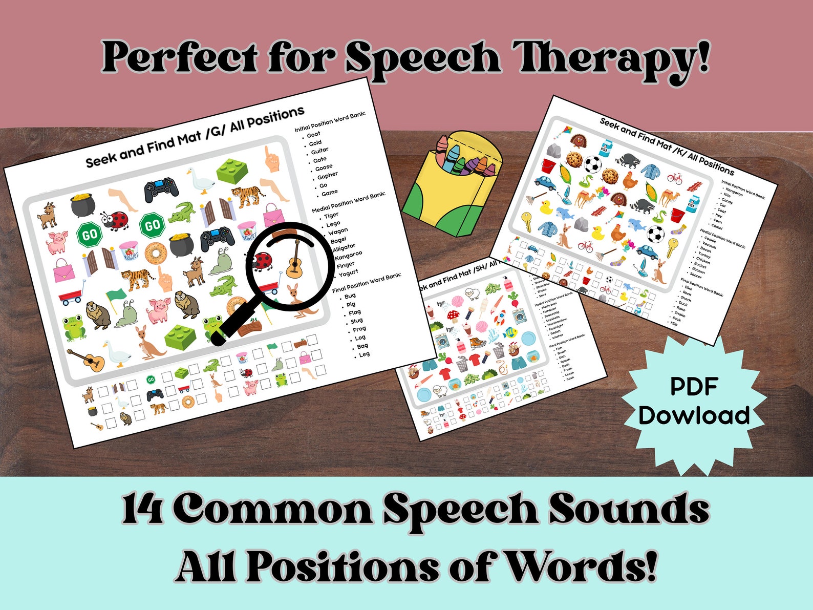 Articulation Therapy Picture Search Printable, Speech Therapy Activity ...