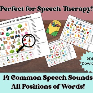 Articulation Therapy Picture Search Printable, Speech Therapy Activity ...