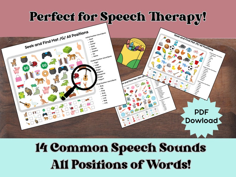Articulation Therapy Picture Search Printable, Speech Therapy Activity ...