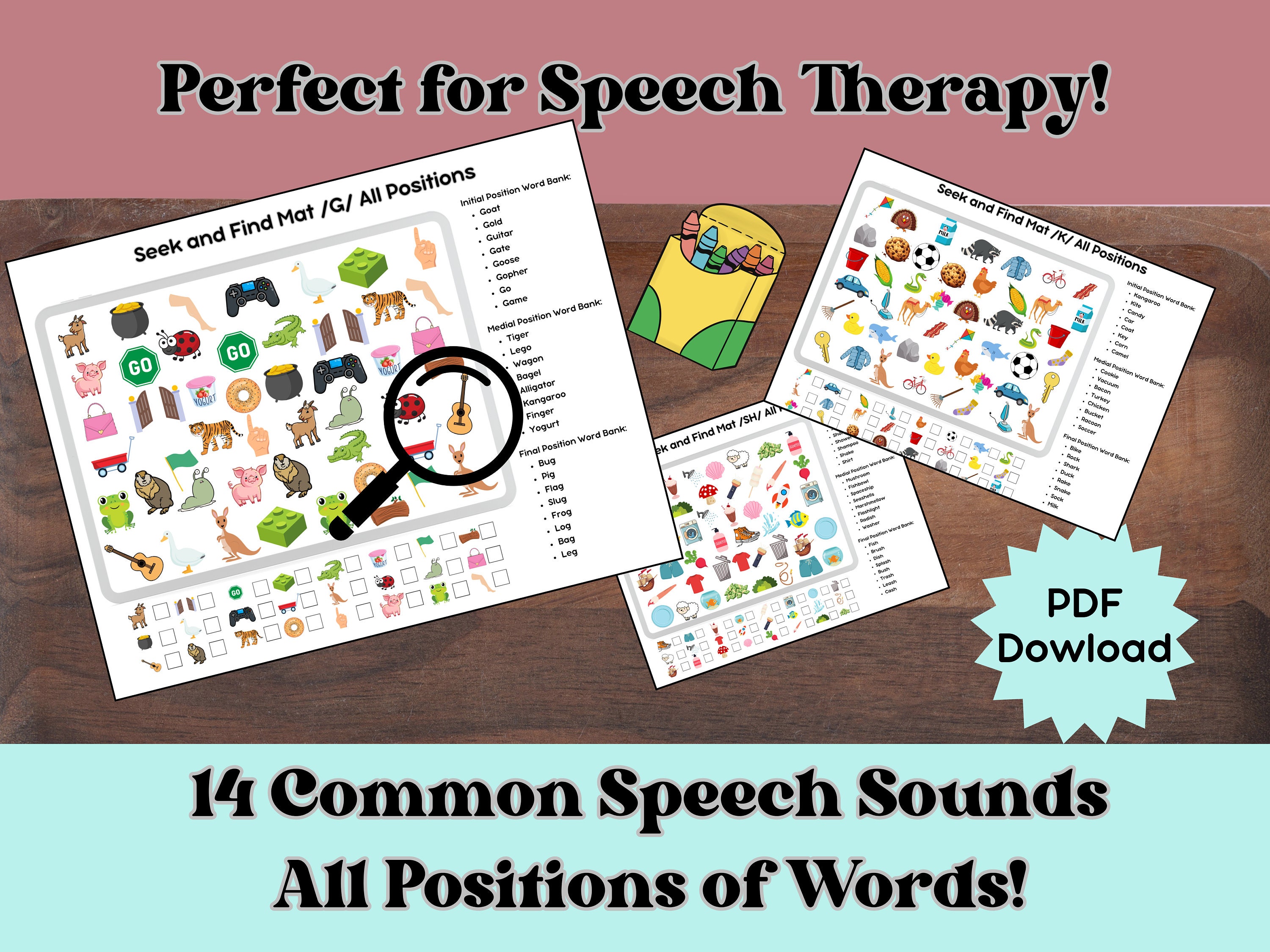 Articulation Therapy Picture Search Printable, Speech Therapy Activity ...