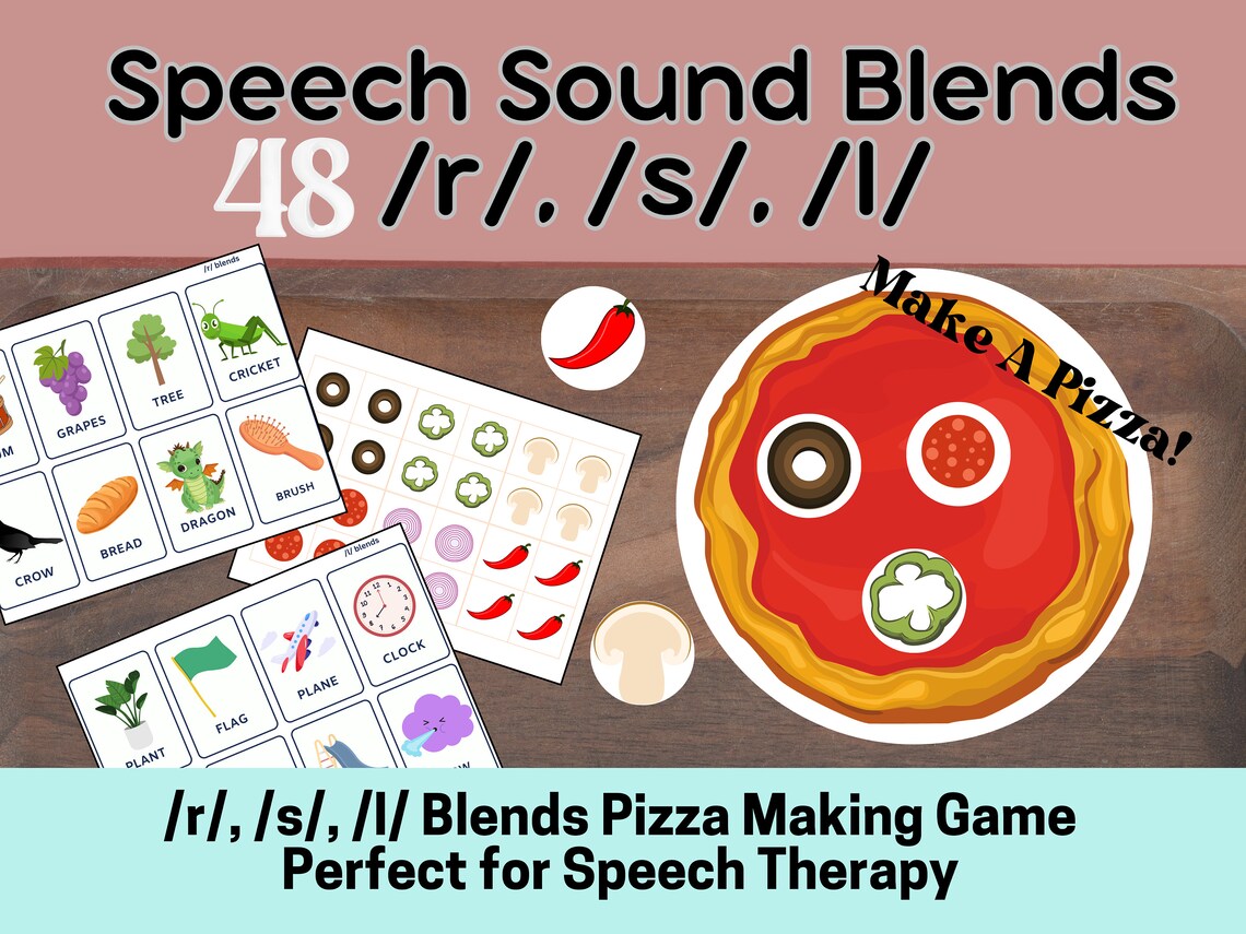 48 Speech Sound Blends, R, S, L Blends Speech Therapy Activity ...