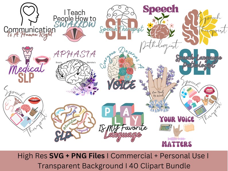 Speech Therapy SVG PNG Clipart Bundle Sublimation Cricut - Etsy UK