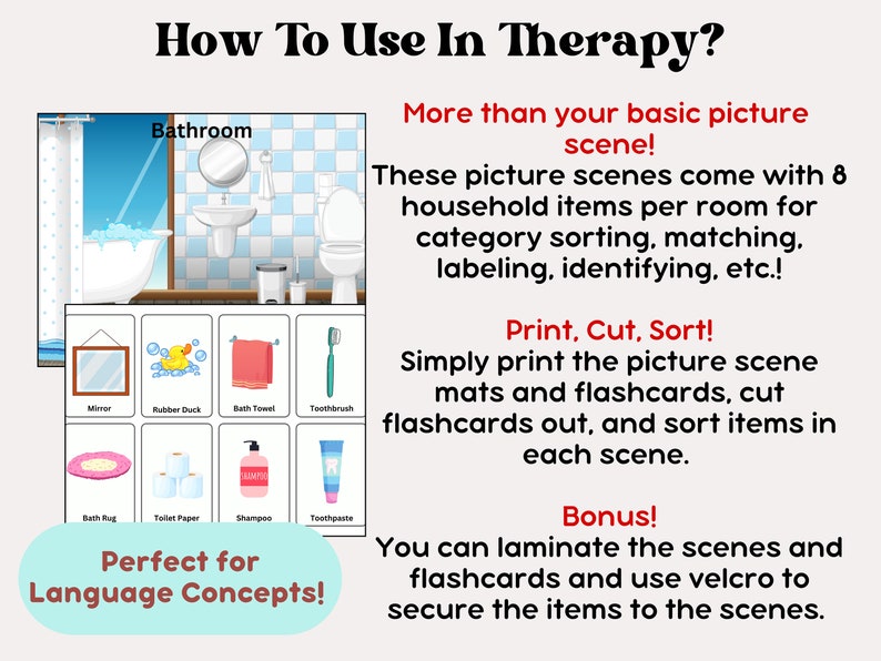 48 Category Matching Picture Scene Mats, Speech Therapy Activity ...