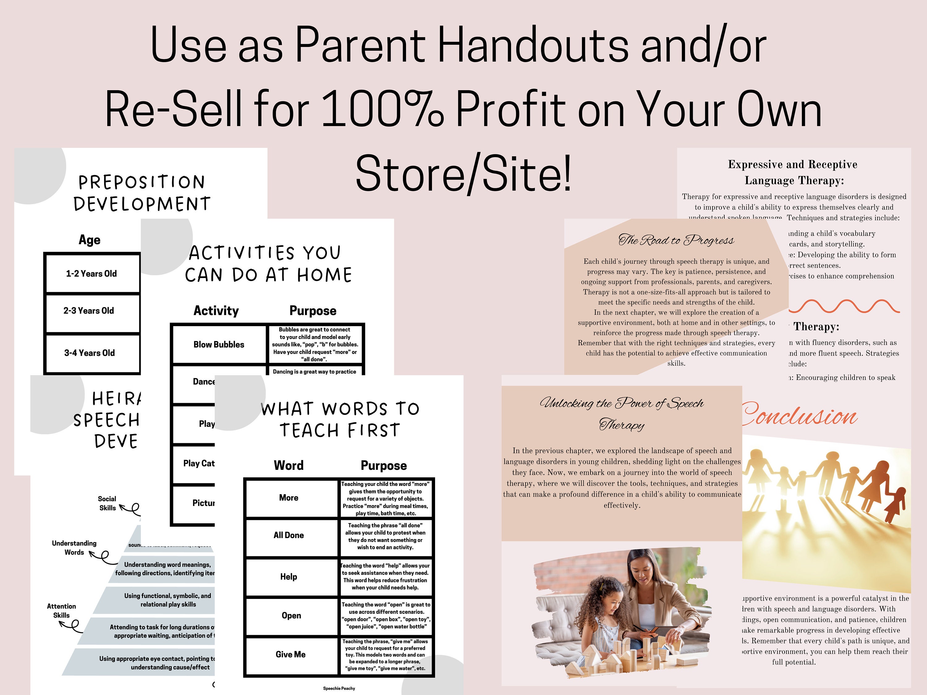 PLR Speech Therapy Bundle, Speech Therapy Materials, Instagram Template ...