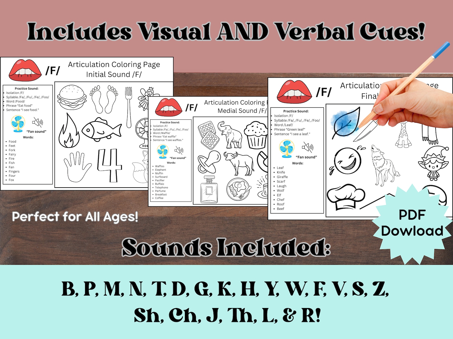 96 Articulation Speech Therapy Activity Bundle, Visual Cue Cards, Seek ...