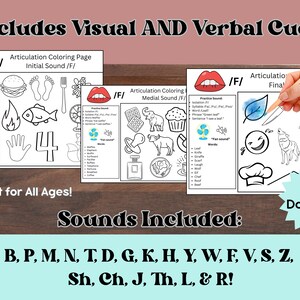 96 Articulation Speech Therapy Activity Bundle, Visual Cue Cards, Seek ...