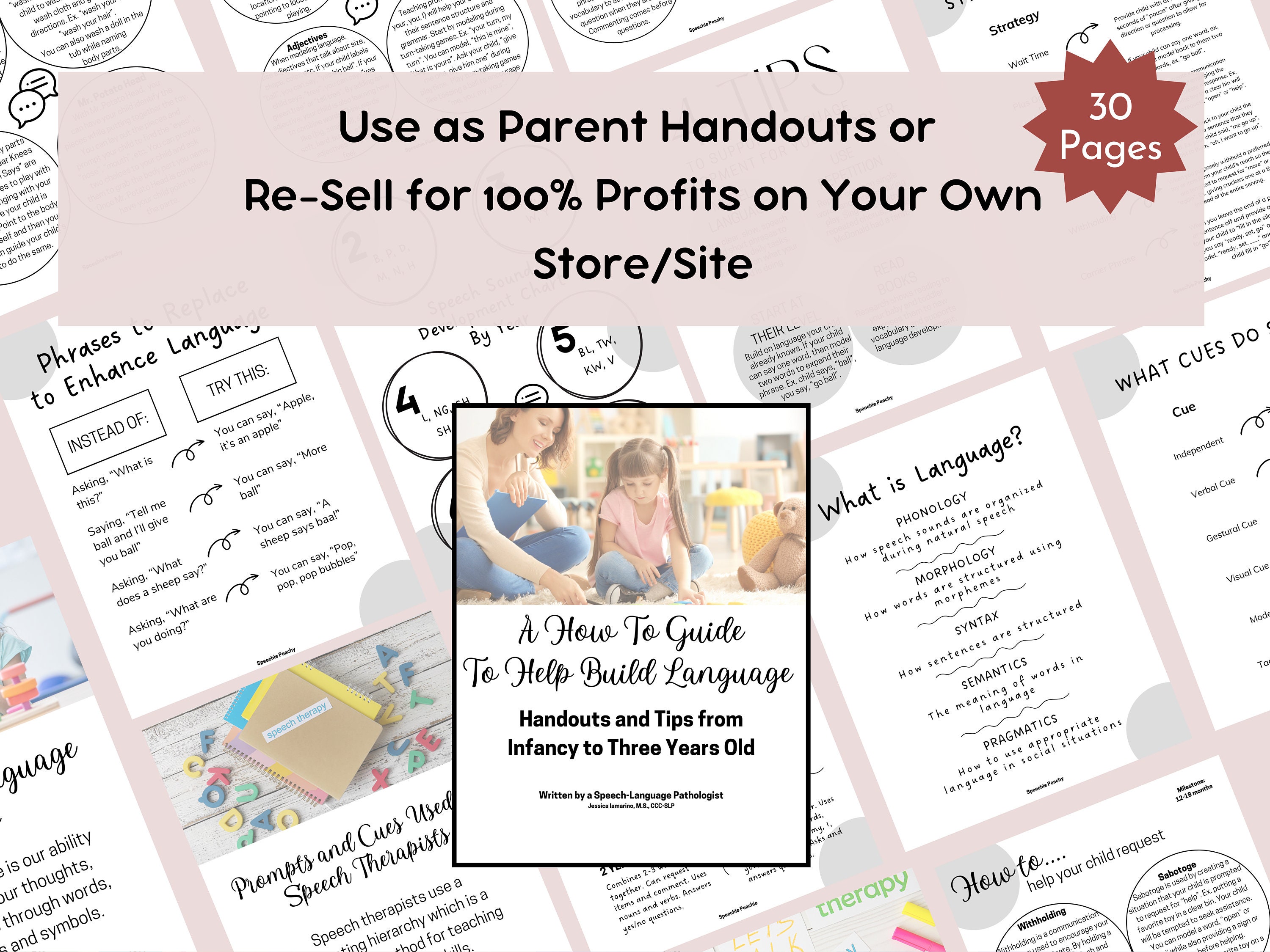 PLR Speech Therapy Bundle, Speech Therapy Materials, Instagram Template ...