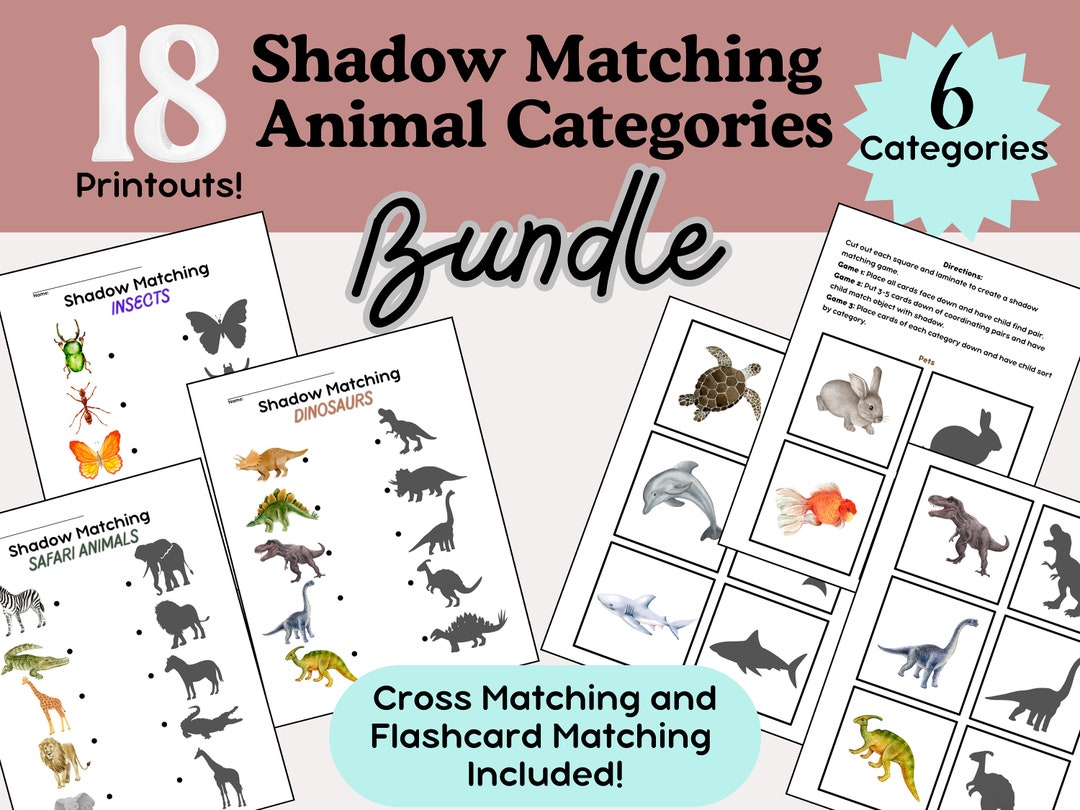 Animal Shadow Matching, Montessori Categories, Speech Language Therapy ...