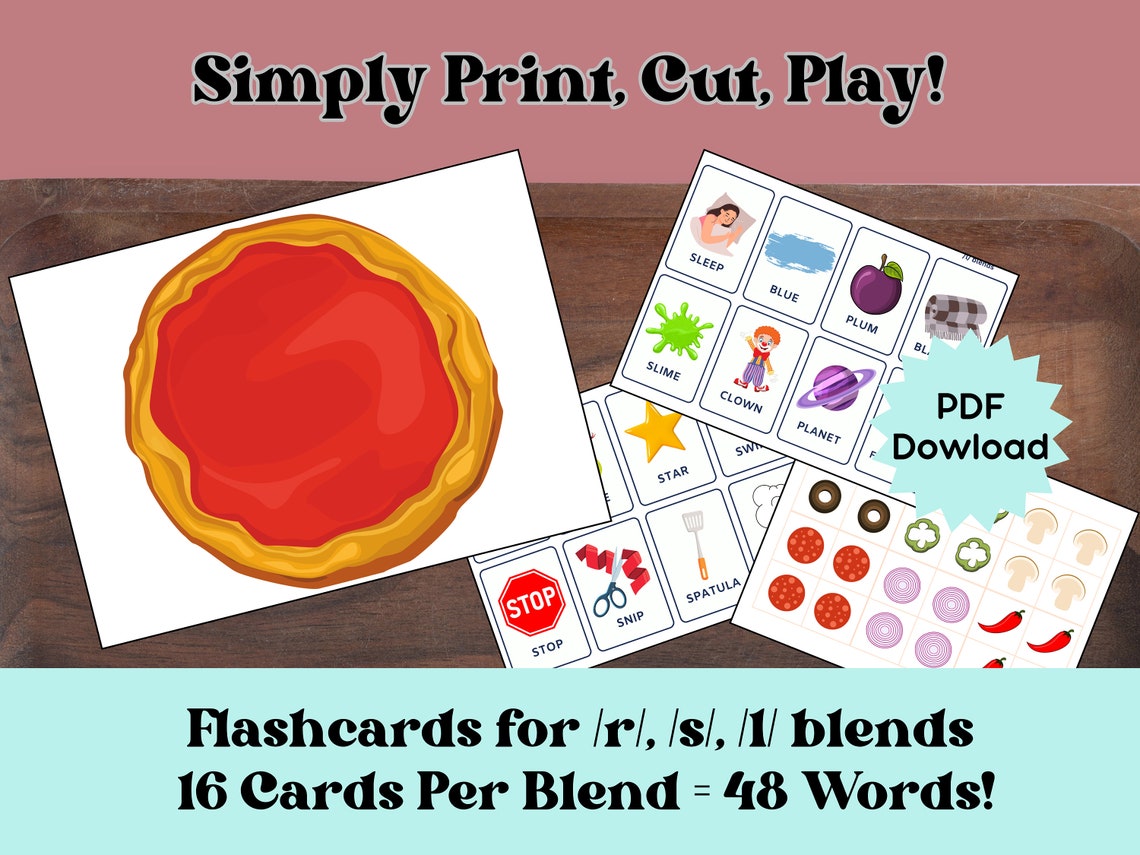 48 Speech Sound Blends, R, S, L Blends Speech Therapy Activity ...