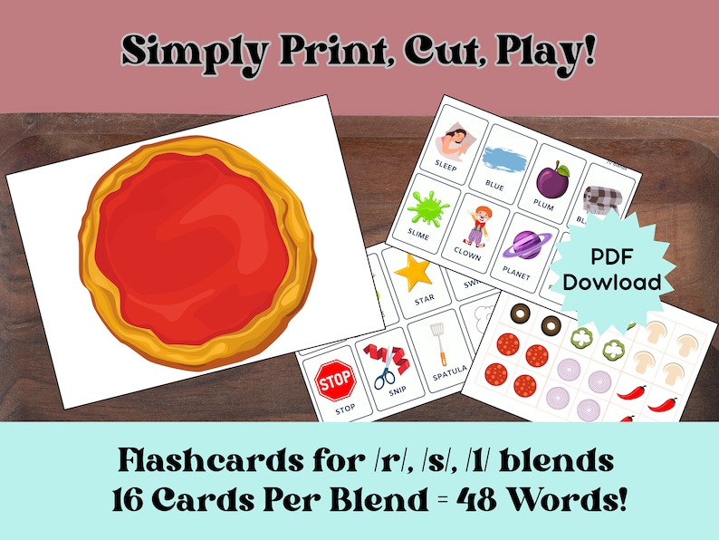 48 Speech Sound Blends, R, S, L Blends Speech Therapy Activity ...