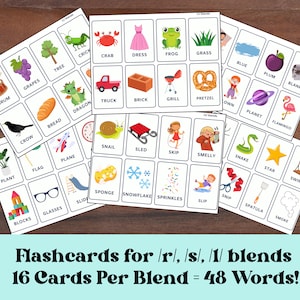 48 Speech Sound Blends, R, S, L Blends Speech Therapy Activity ...