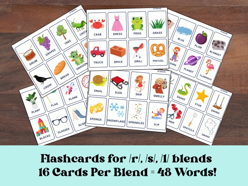 48 Speech Sound Blends, R, S, L Blends Speech Therapy Activity ...
