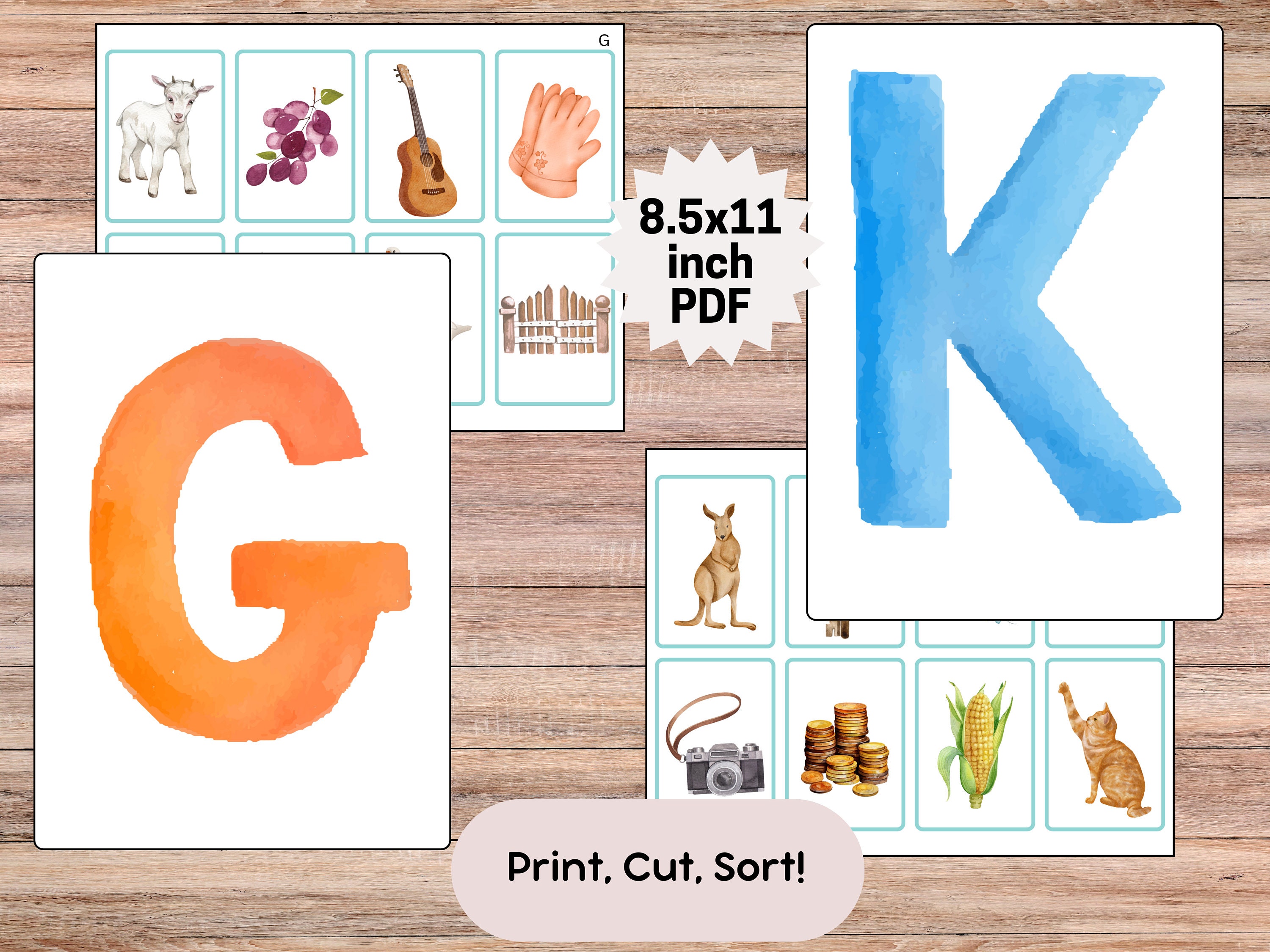200 Preschool Letter Sound Matching, Phonics Alphabet, Beginning Sound ...