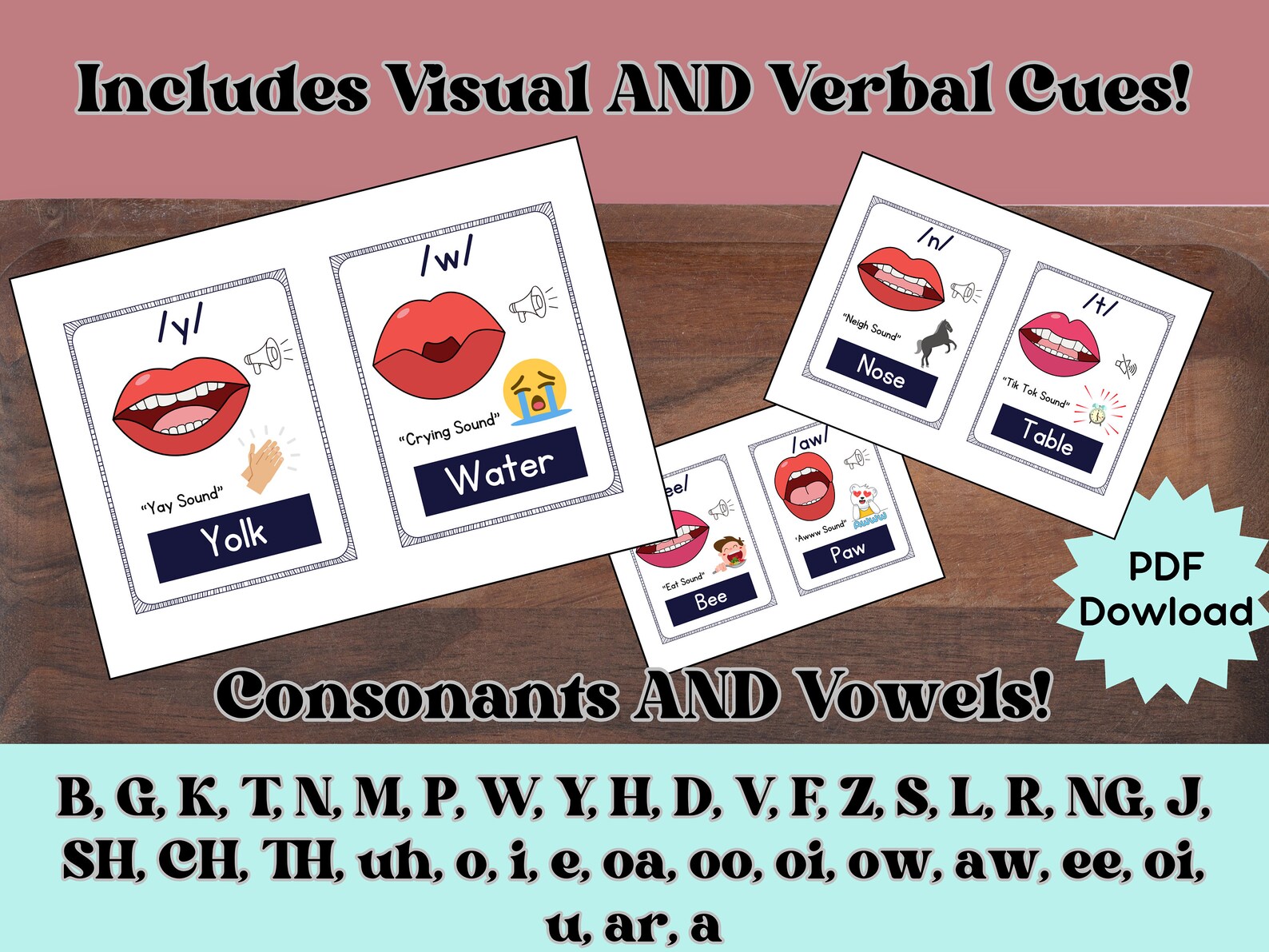 37 Articulation Cue Cards, Speech Sound Flashcards, Speech Therapy ...