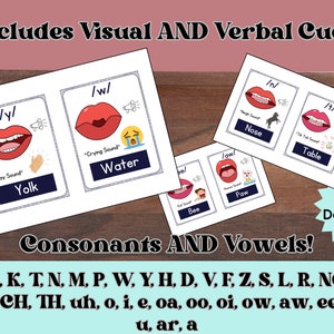 37 Articulation Cue Cards, Speech Sound Flashcards, Speech Therapy ...