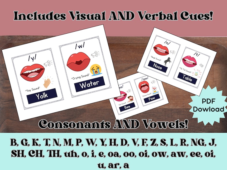 37 Articulation Cue Cards, Speech Sound Flashcards, Speech Therapy ...