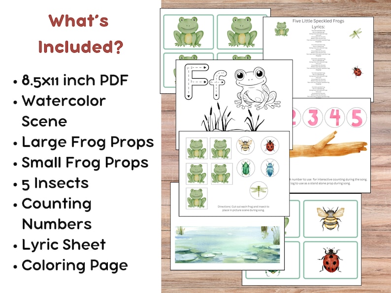 Five Little Speckled Frogs Sing Along Prop, PDF Printable, Speech ...